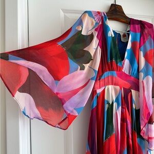 FARM Rio | Dresses | Farm Rio Watercolor Floral Blue Maxi Dress | Poshmark